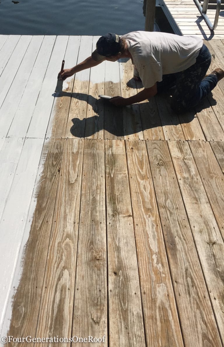 Our Newly Painted Dock {makeover} - Four Generations One Roof Blog