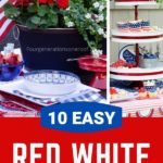 Red and Blue outdoor decor ideas on our patio|Four Generations One Roof