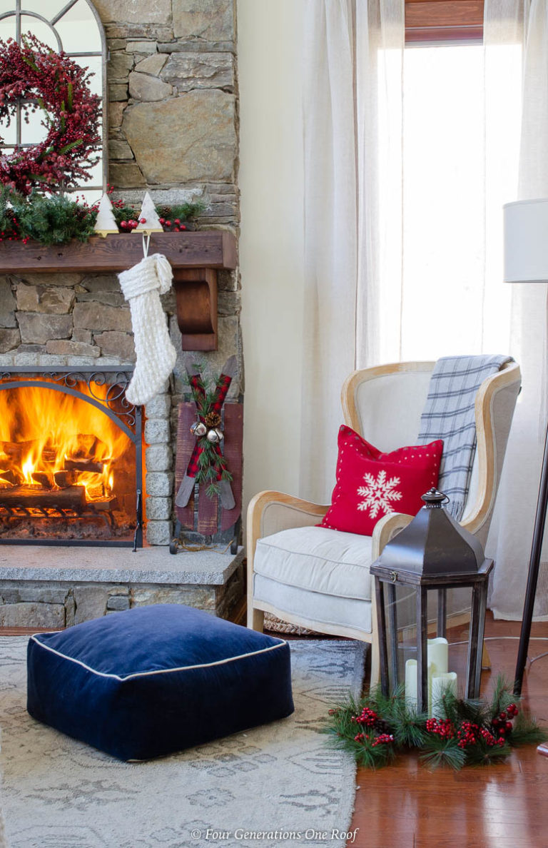 Red Christmas Living Room Decor Ideas|Four Generations One Ro