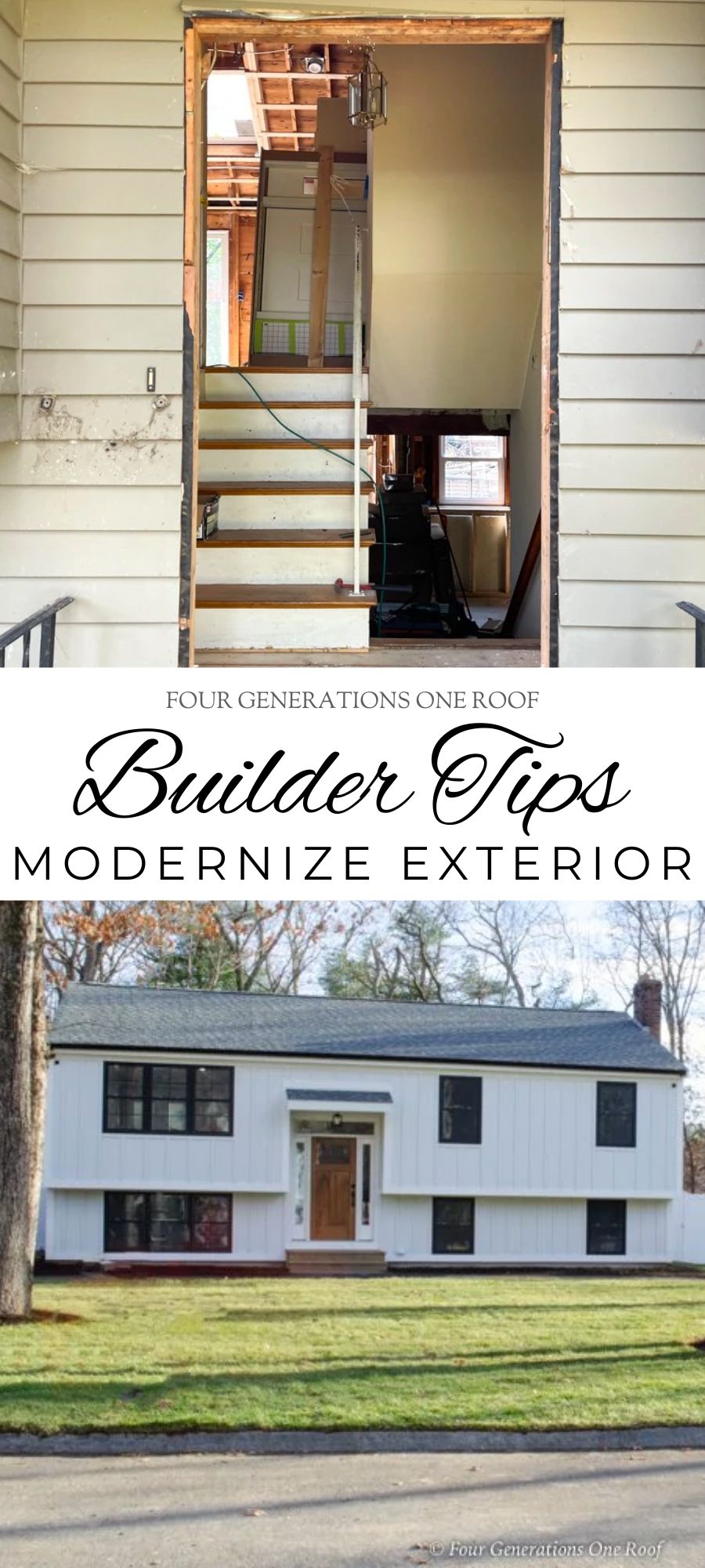 Modernize A Split Level House with Black Window Installation