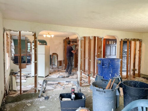 Ranch Style House Interior Is Gutted|Four Generations One Roof