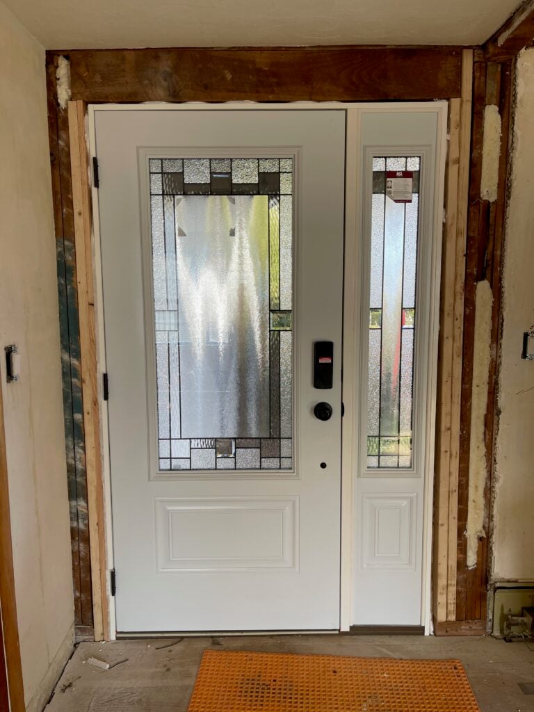 How to Install a Wider Prehung Door Exterior Door | Four Generations ...