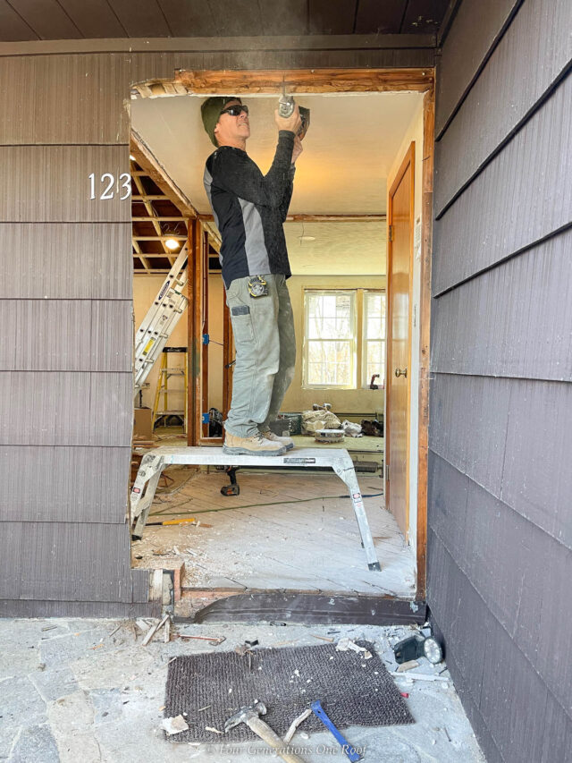How to Install a Wider Prehung Door Exterior Door | Four Generations ...