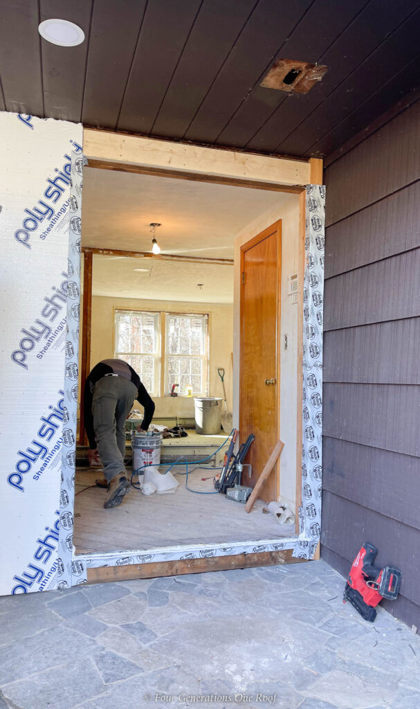 How to Install a Wider Prehung Door Exterior Door | Four Generations ...