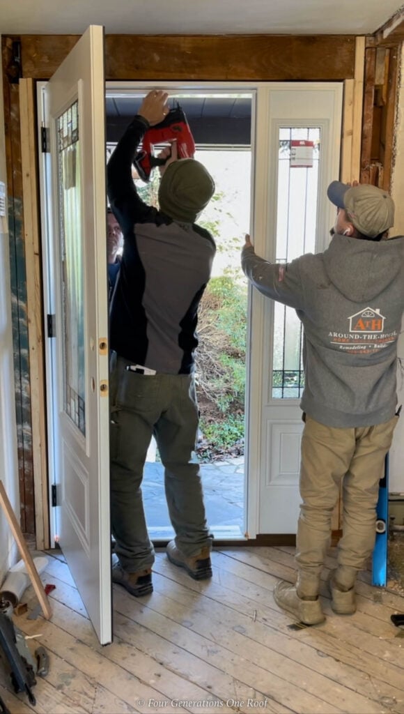 How to Install a Wider Prehung Door Exterior Door | Four Generations ...