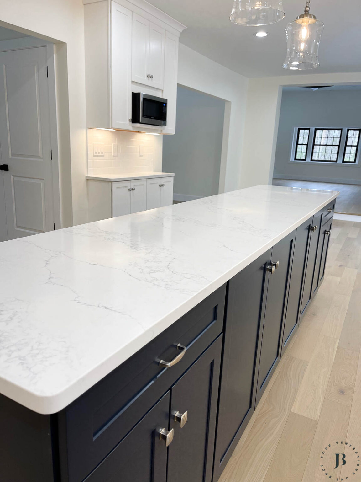 Calacatta quartz countertops | Four Generations One Roof