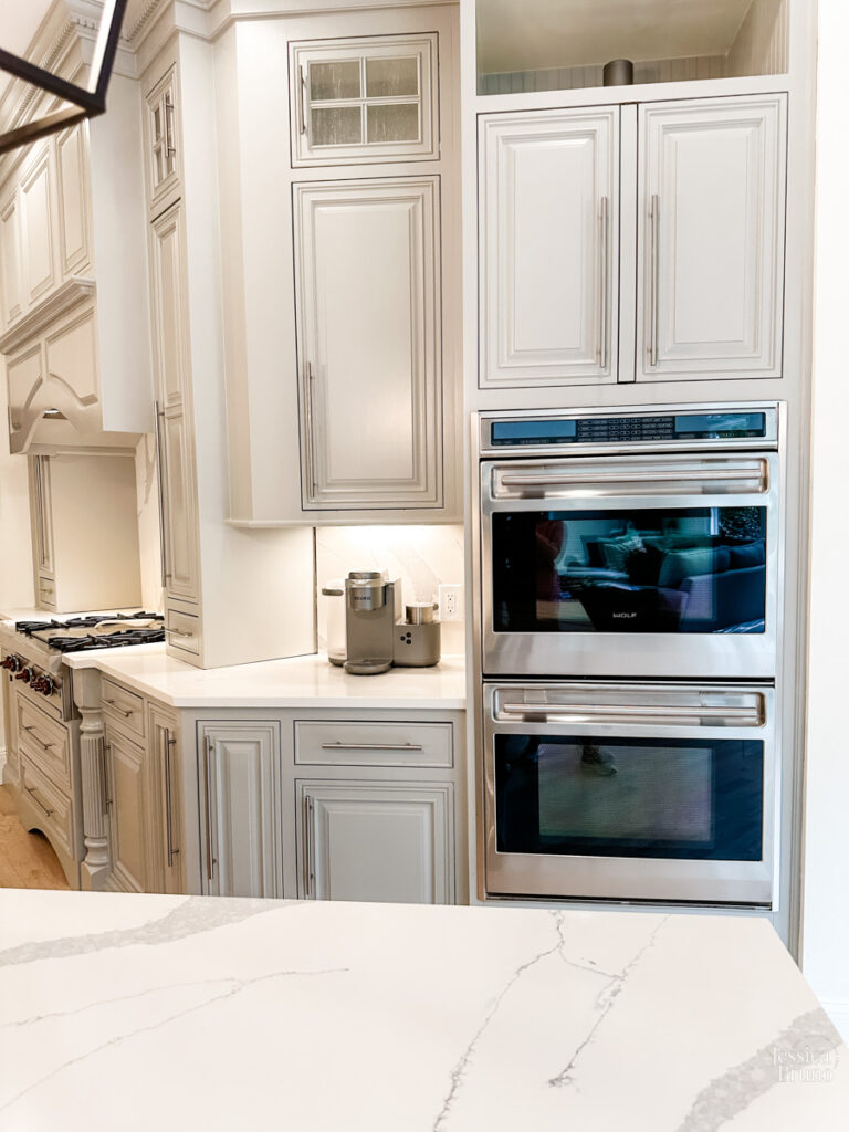 Grey Kitchen Cabinets With White Countertops